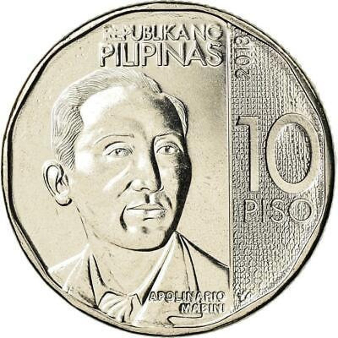 Philippines 10 Piso New Apolinario Mabini Coin KM303 2017 - 2019 - Etsy