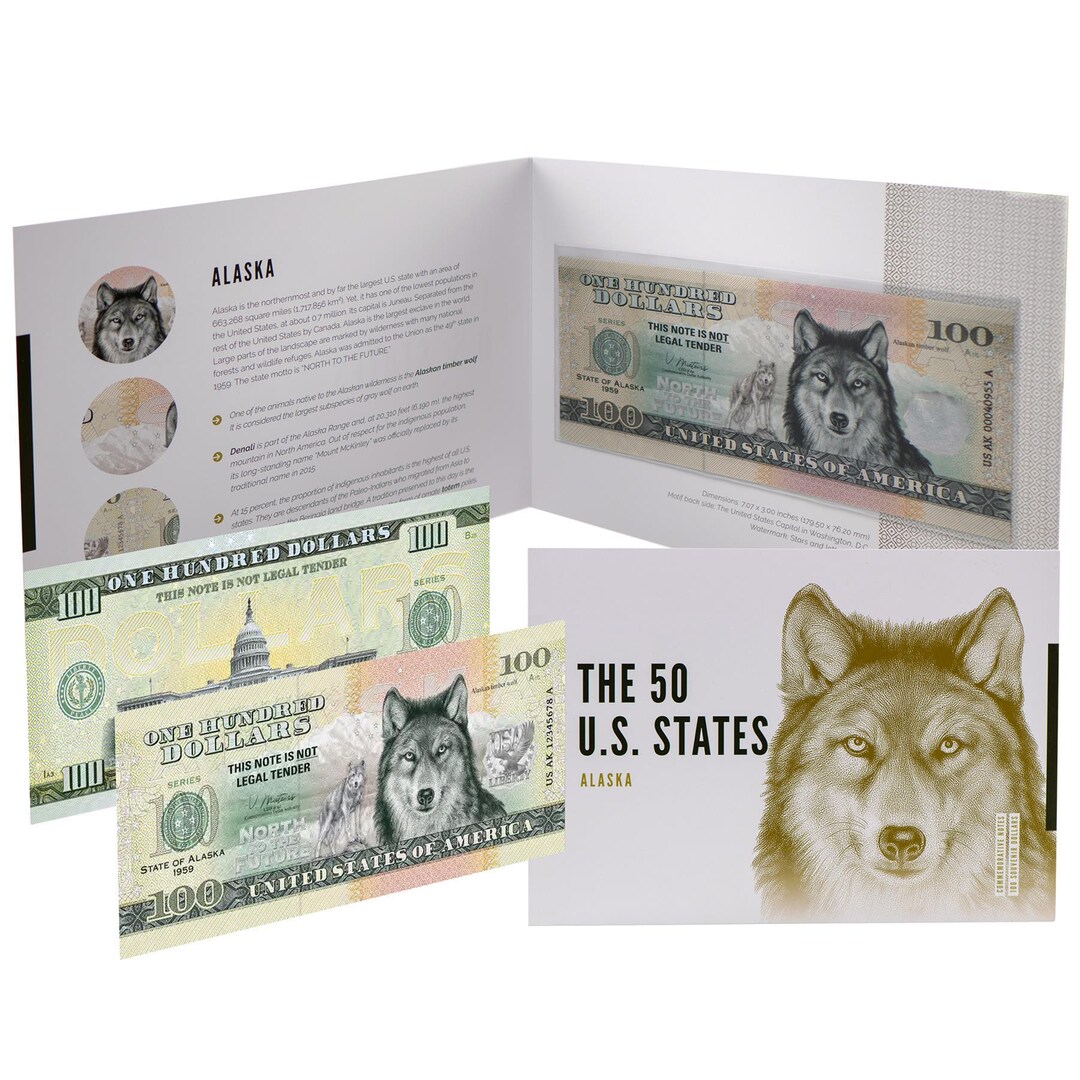 USA 100 Dollar Note | Alaska Commemorative Souvenir | Alaskan Timber ...