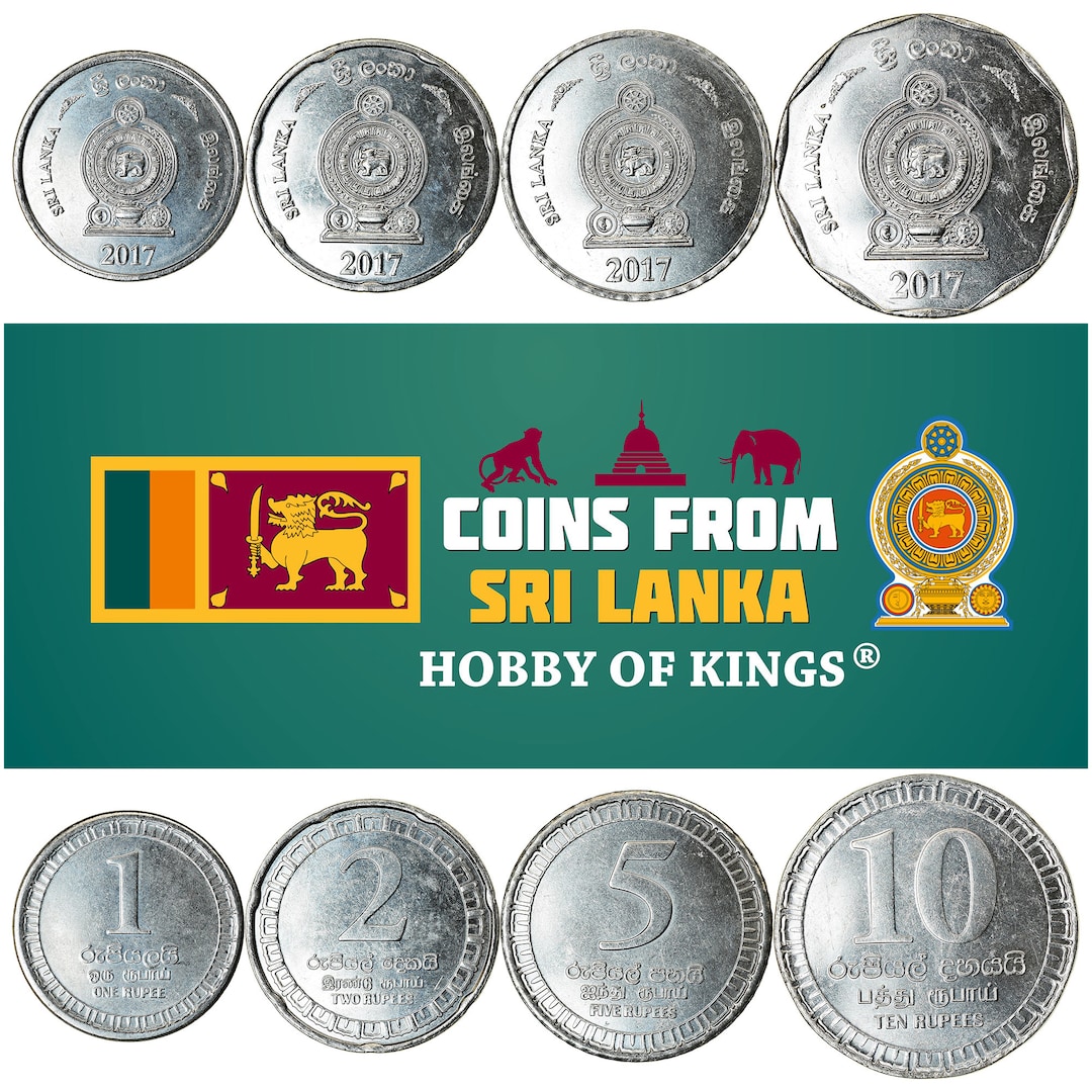 Sri Lankan 4 Coin Set 1 2 5 10 Rupees | Sri Lanka | 2017 - Etsy