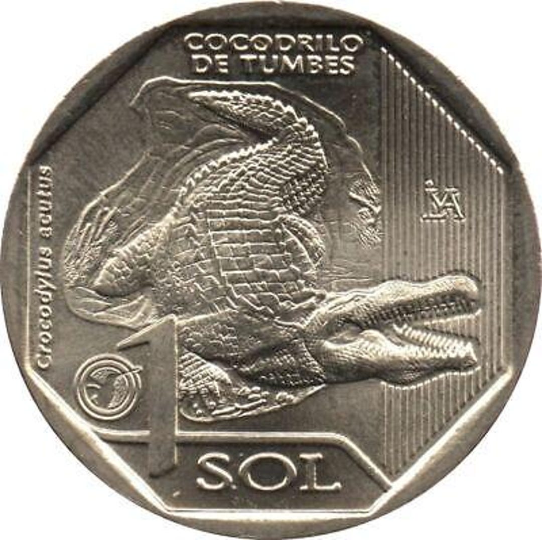 Peru 1 Sol Coin Tumbes Crocodile KM404 2017 - Etsy