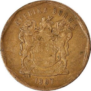 South Africa 20 Cents Tswana Legend - AFERIKA BORWA Coin KM162 1996 ...