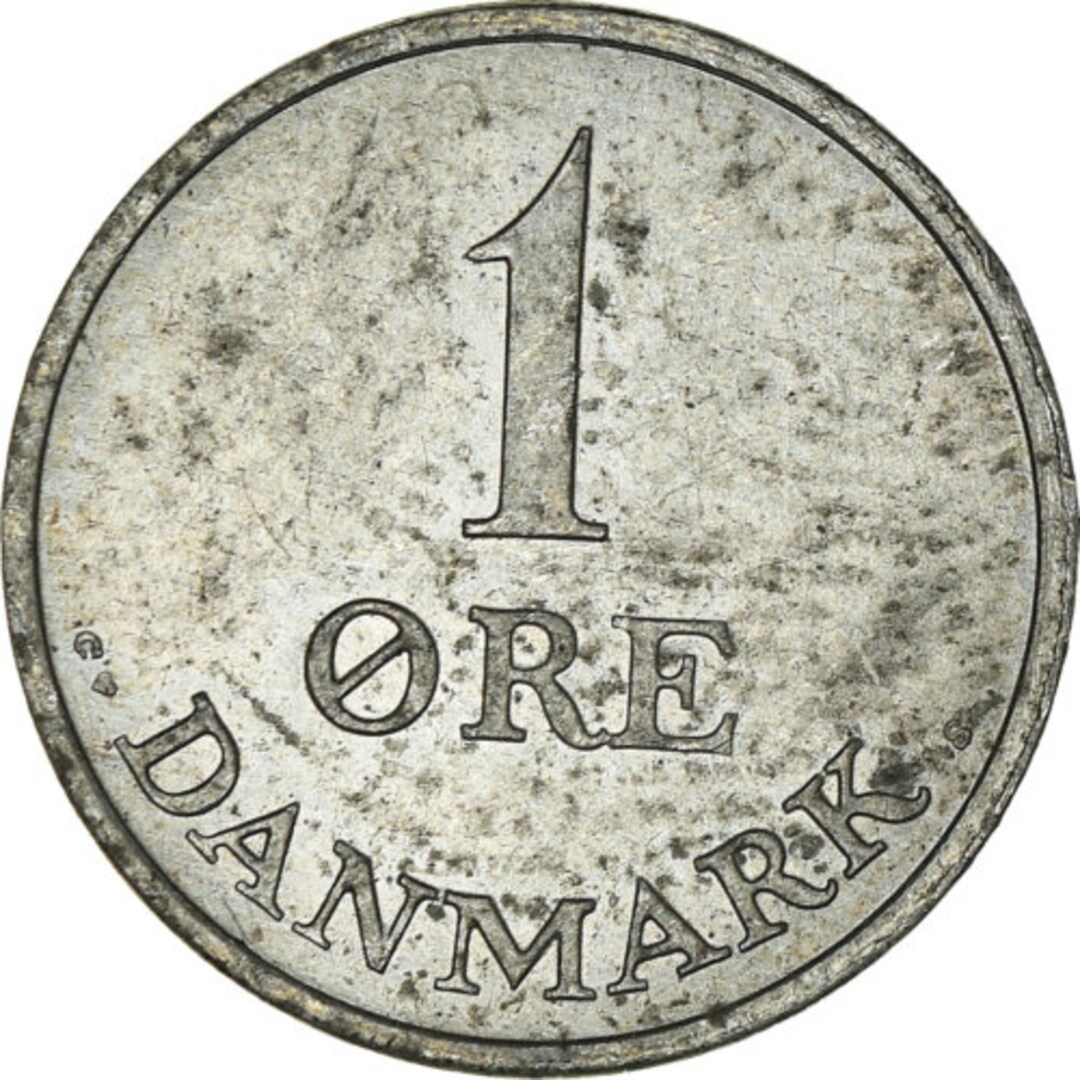 Danish Coin 1 Øre | King Frederik IX Monogram | Denmark | 1948 - 1972 - Etsy