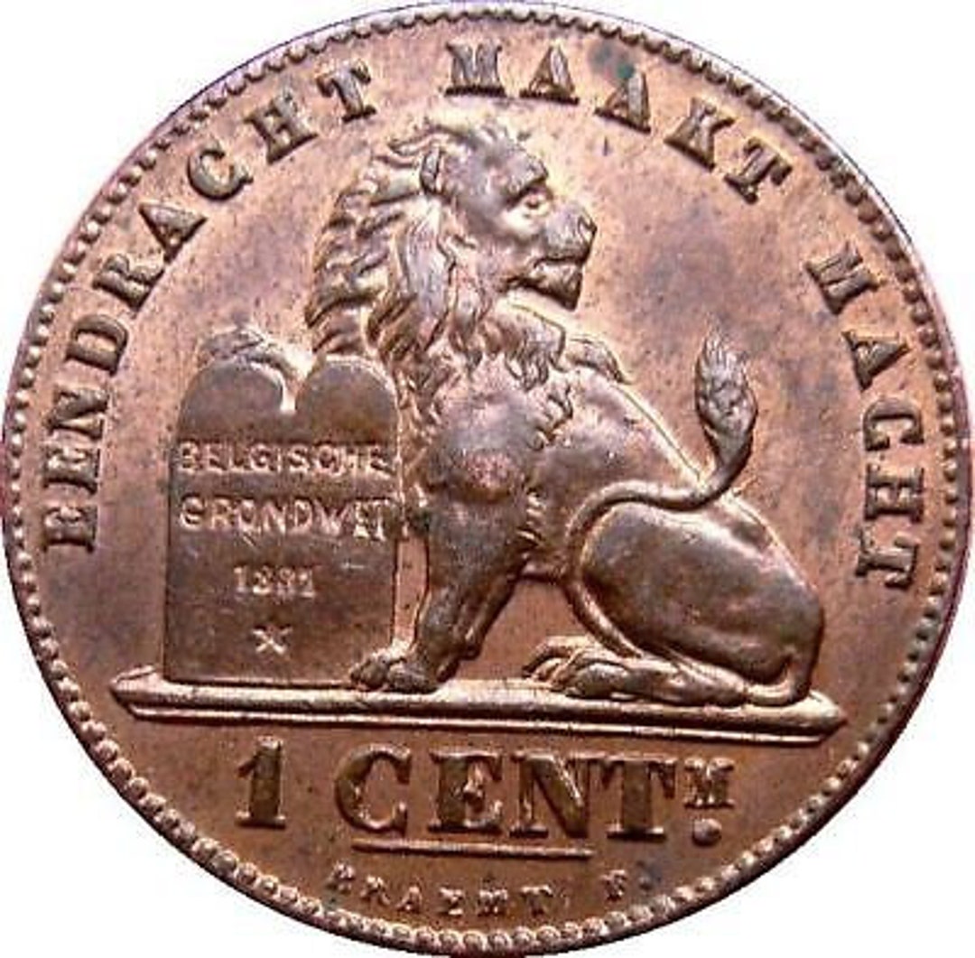 Belgian Coin 1 Centime - Léopold II België | Lion | Constitution | 1887 ...