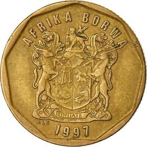 South Africa 50 Cents Sesotho Legend - AFRIKA BORWA Coin KM163 1996 ...