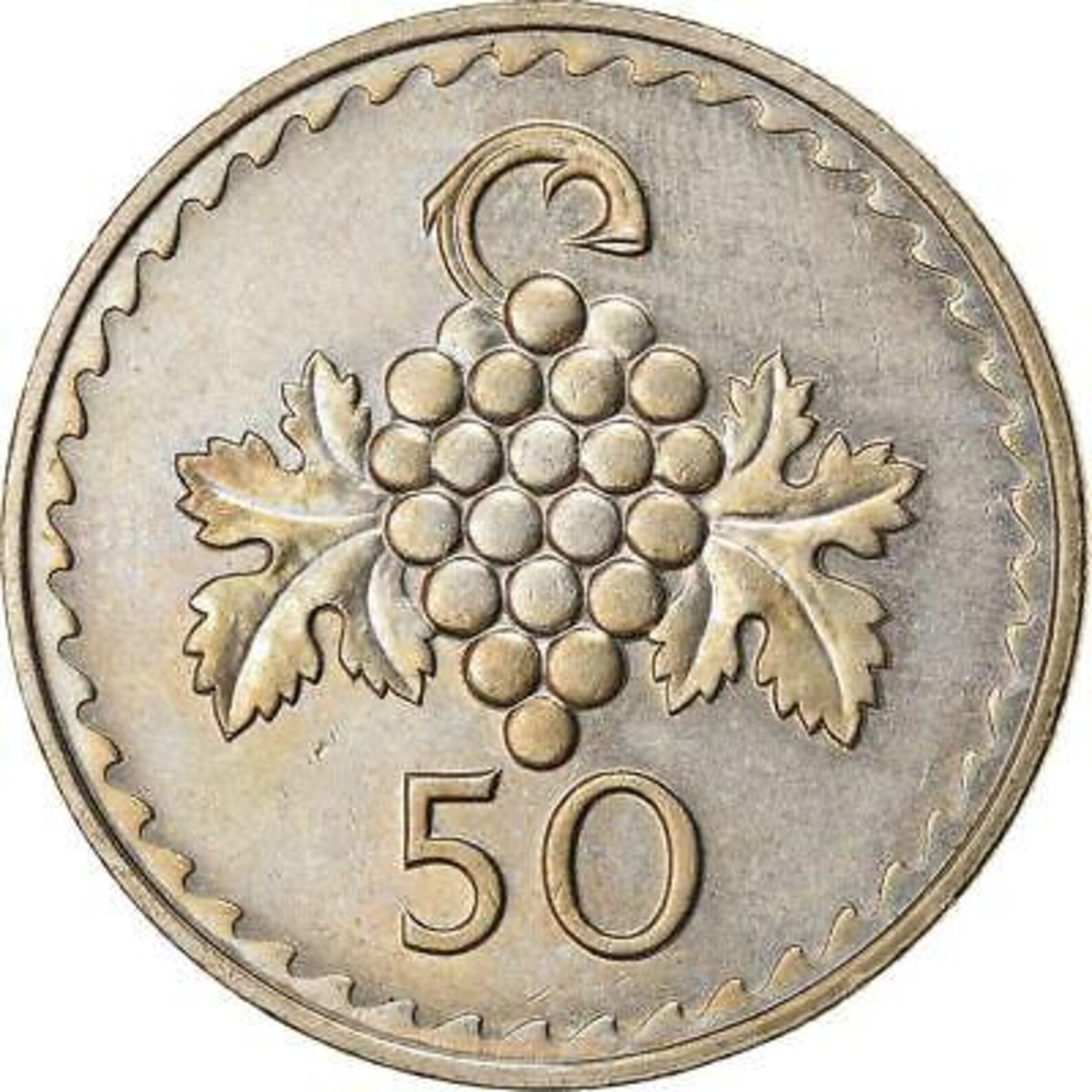 Cyprus 50 Mils Coin | Grapes | 1963 - 1982 - Etsy