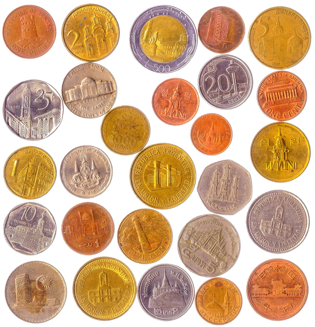 Different Coins With Buildings: Temples, Churches, Cathedrals, Castles ...