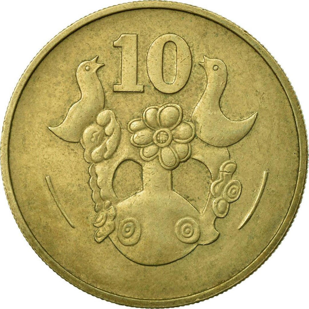 Cyprus 10 Cents Coin | Phini Village Vase | KM56.1 | 1983 - Etsy