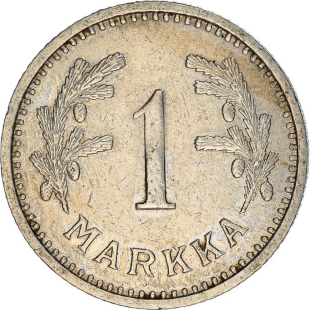 Finnish Coin Finland 1 Markka | Spruce Branch | 1928 - 1940 - Etsy