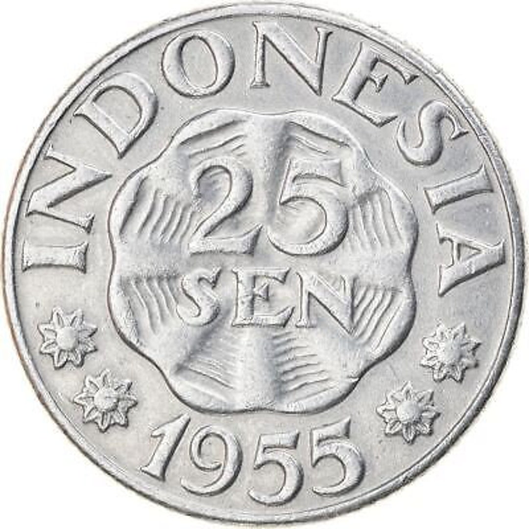 Indonesian 25 Sen Coin | Garuda Pancasila | KM11 | Indonesia | 1955 ...