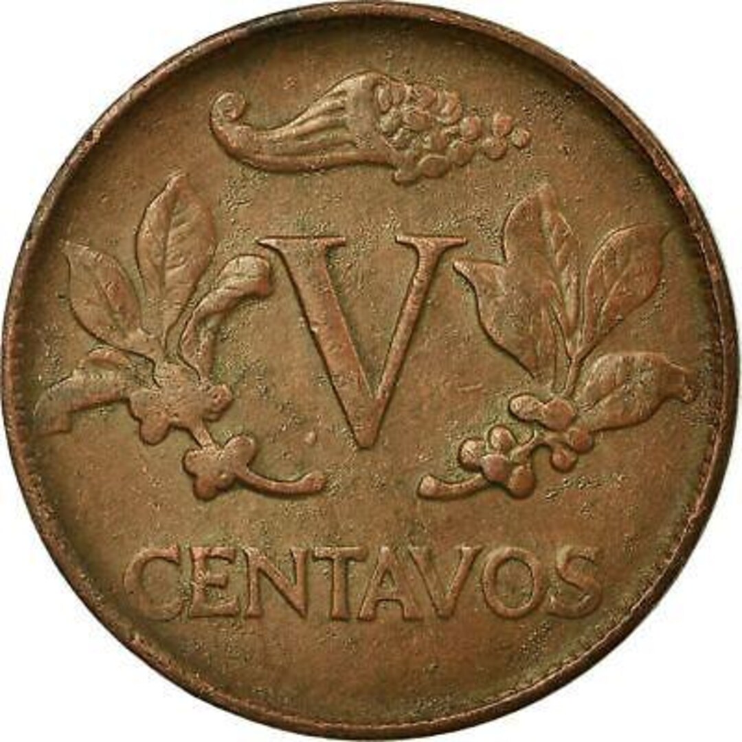 Colombia 5 Centavos Coin | Jacobin Liberty Cap | Coffee Bean | 1967 ...
