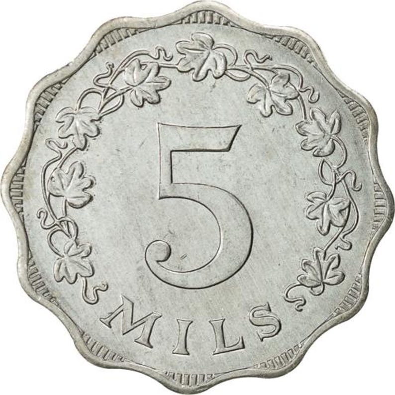 Maltese Coin Malta 5 Mils | Earthen Lamp Stand | 1972 - 2007 - Etsy