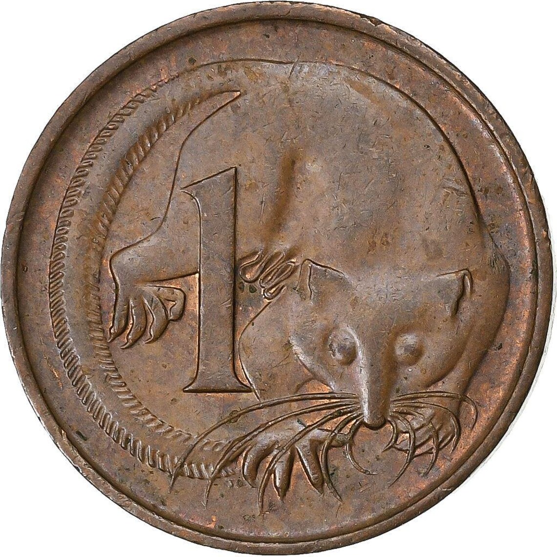 Australian Coin 1 Cent | Elizabeth II | Feather Tailed Glider | 1966 ...