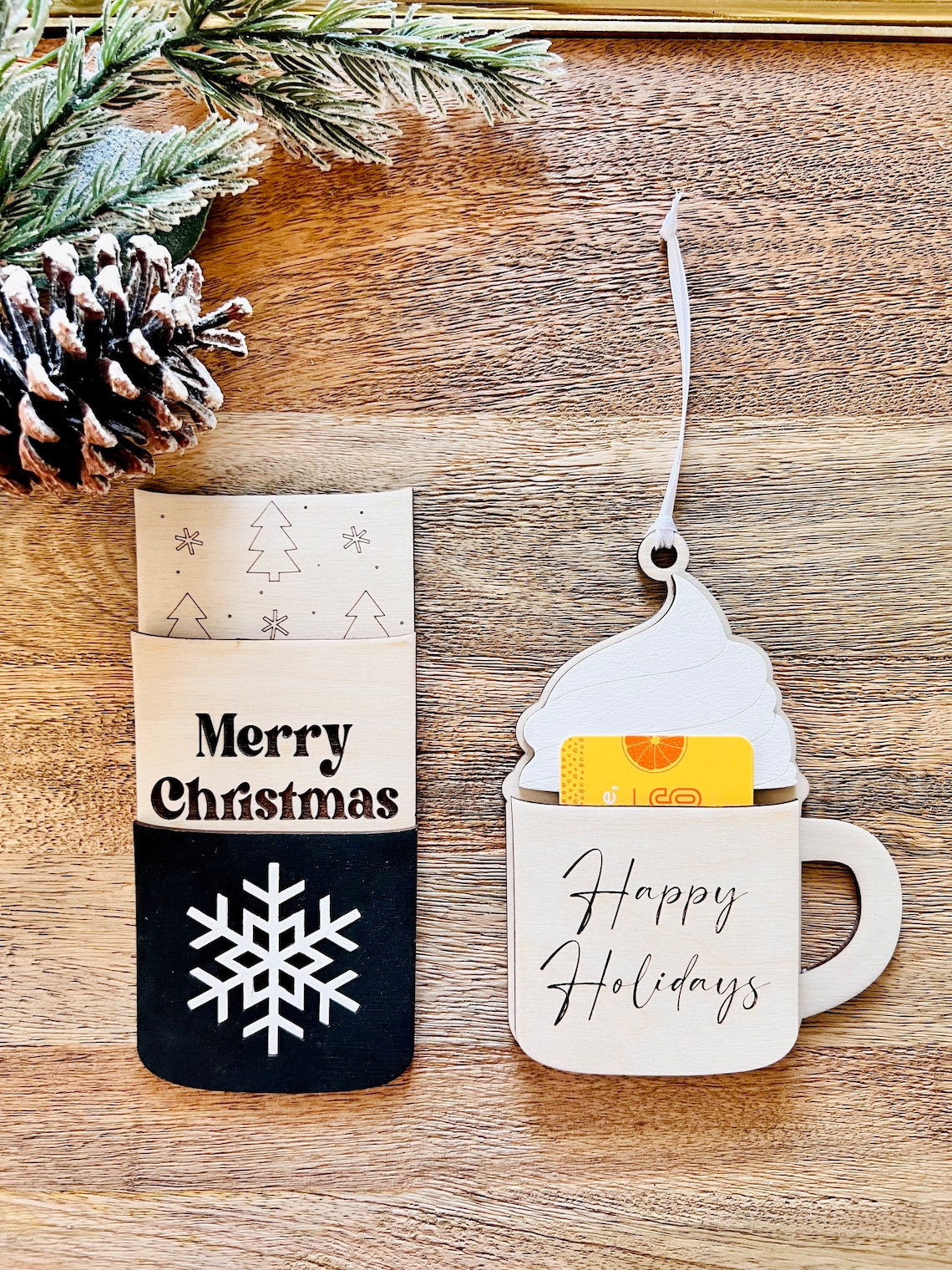 Digital File Coffee Mug Gift Card Holder Ornament, Coffee Ornament SVG ...
