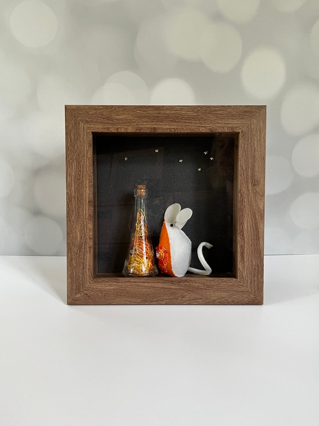 Orange Magpie Mouse Shadowbox ~ Original Handmade Felt Mouse - Etsy
