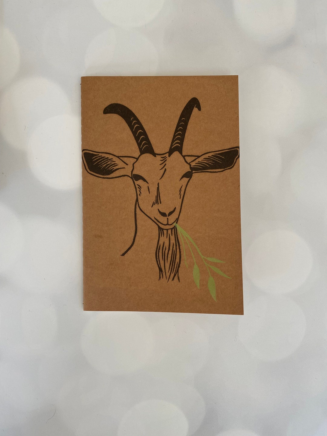 Goat Notes Notebook Handmade Original Linocut Print - Etsy