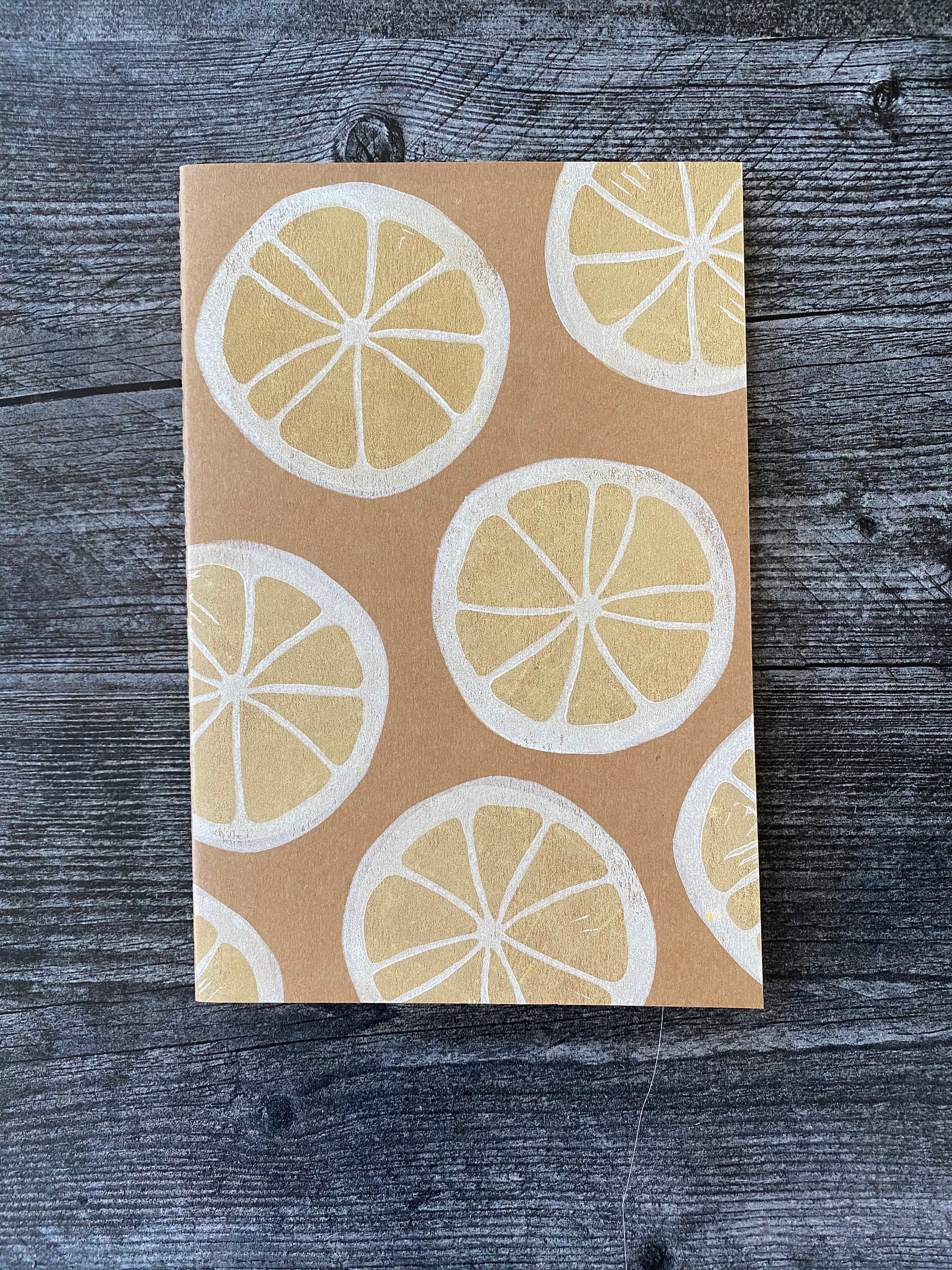 Citrus Notebook Handmade Original Linocut Print - Etsy