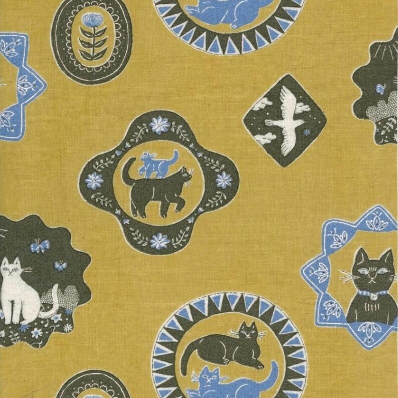 Kokka Sanae Sugimoto Cat Days Fabric by the 1/4 Yard - Etsy