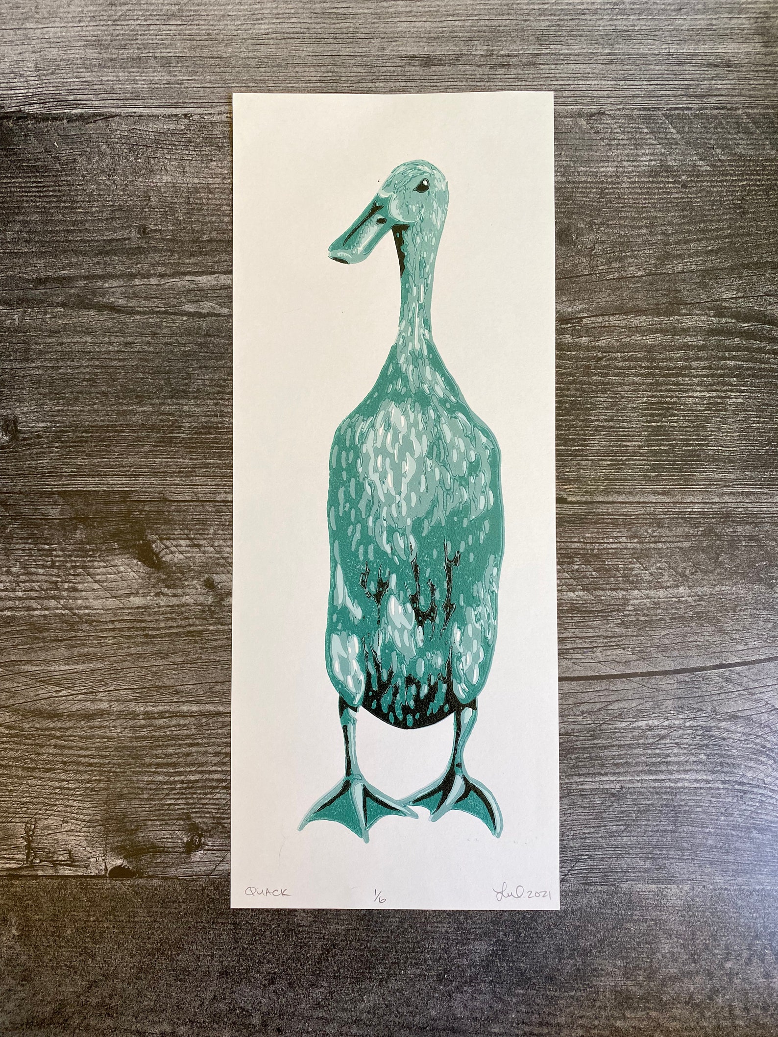 Quack - Handmade Original Linocut Print - Etsy