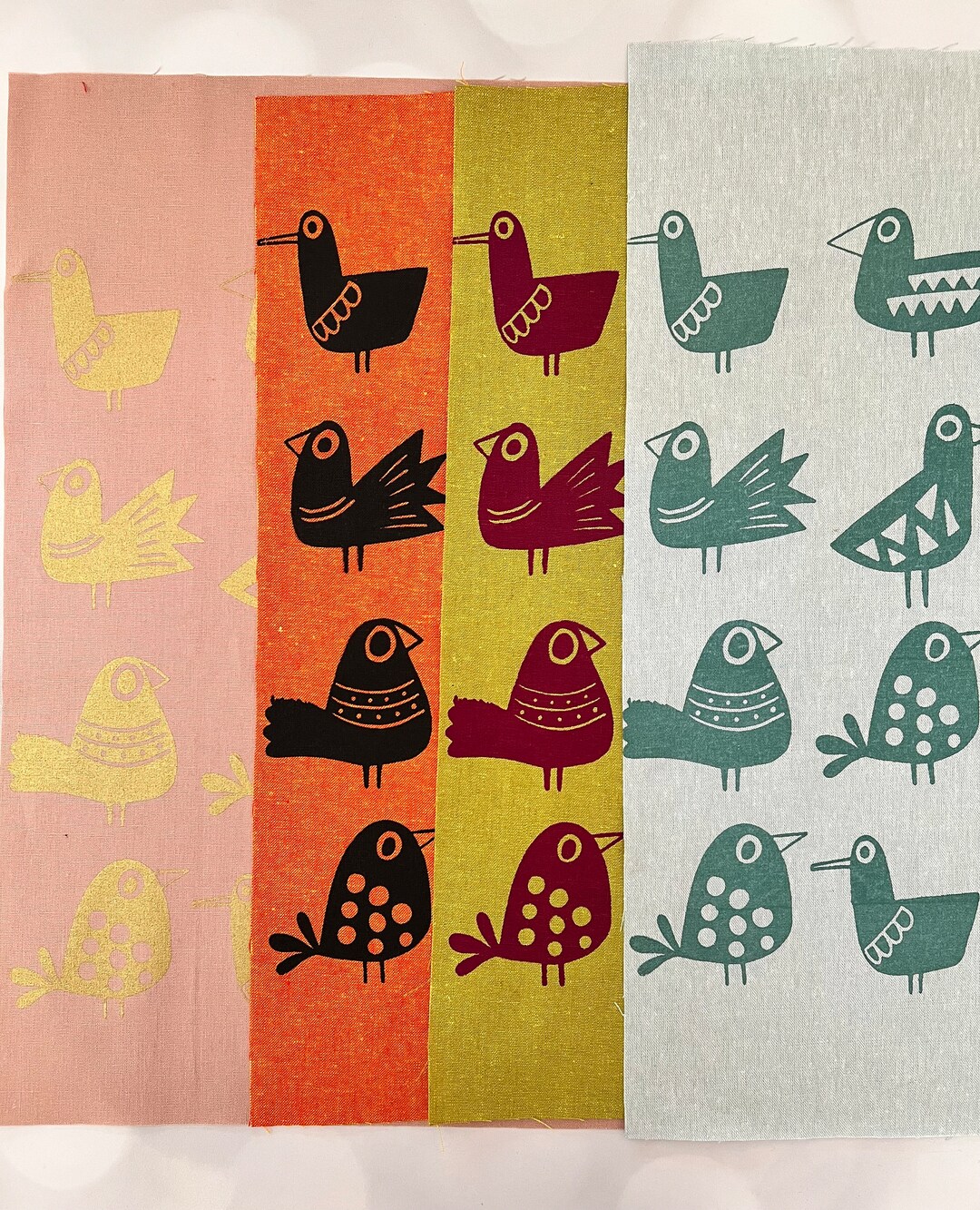 Murder of Crows ~ Screen Printed Essex Linen Fabric - Etsy