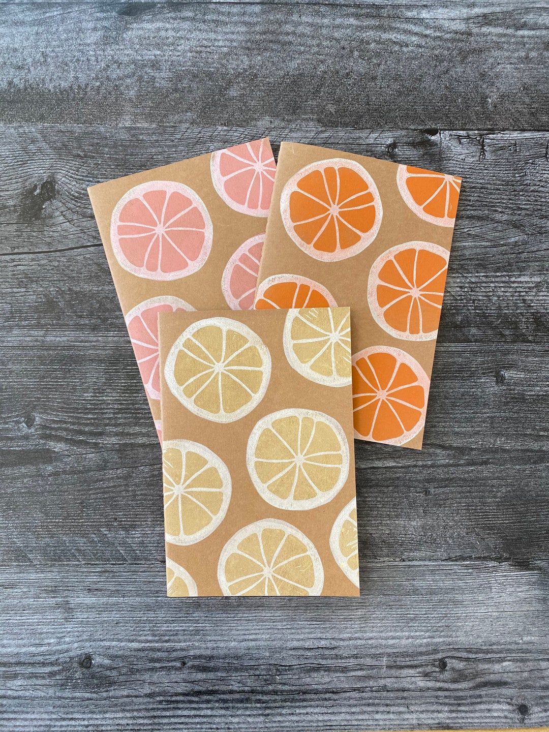 Citrus Notebook - Handmade Original Linocut Print - Etsy