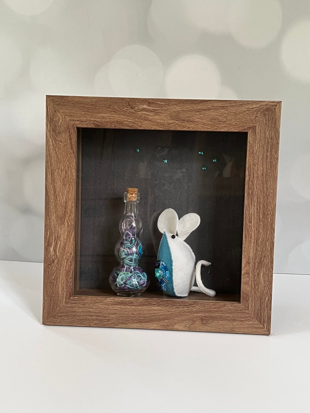 Blue Magpie Mouse Shadowbox ~ Original Handmade Felt Mouse - Etsy