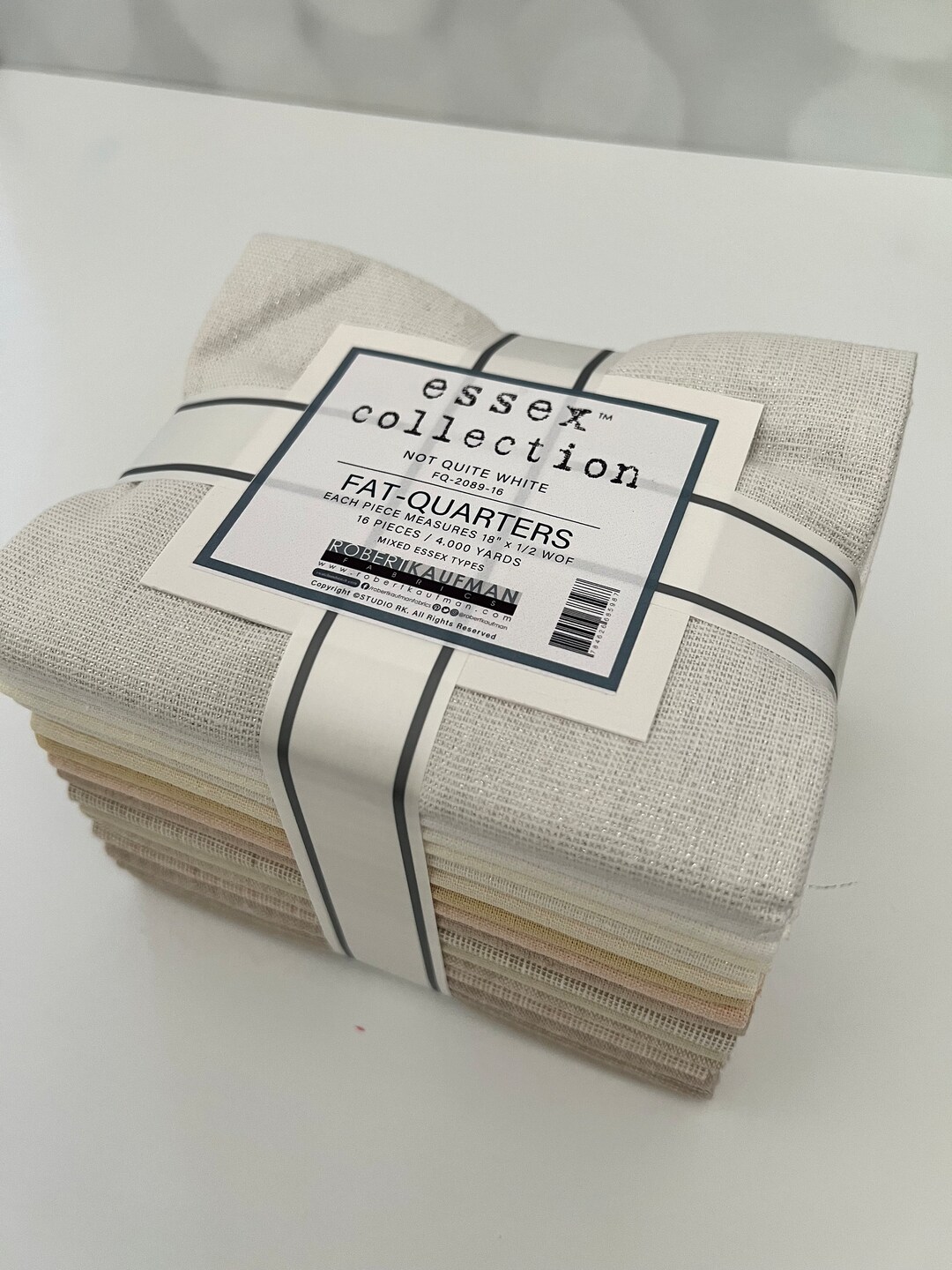 Essex Linen Fat Quarter Collection ~ Not Quite White - Etsy