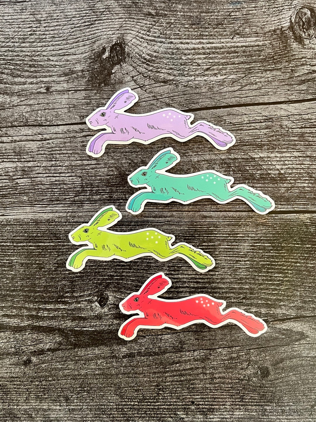 Leaping Hare Stickers - Etsy