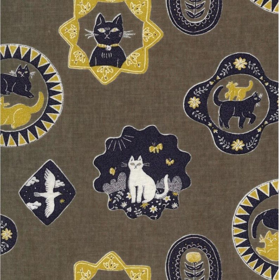 Kokka Sanae Sugimoto Cat Days Fabric by the 1/4 Yard - Etsy