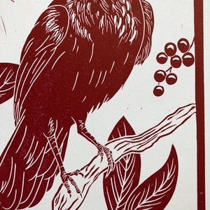 Crow Handmade Original Linocut Print | Etsy
