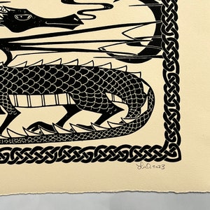 Dragon Handmade Original Linocut Print - Etsy