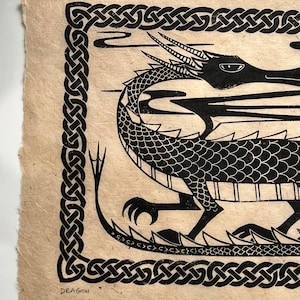 Dragon Handmade Original Linocut Print - Etsy
