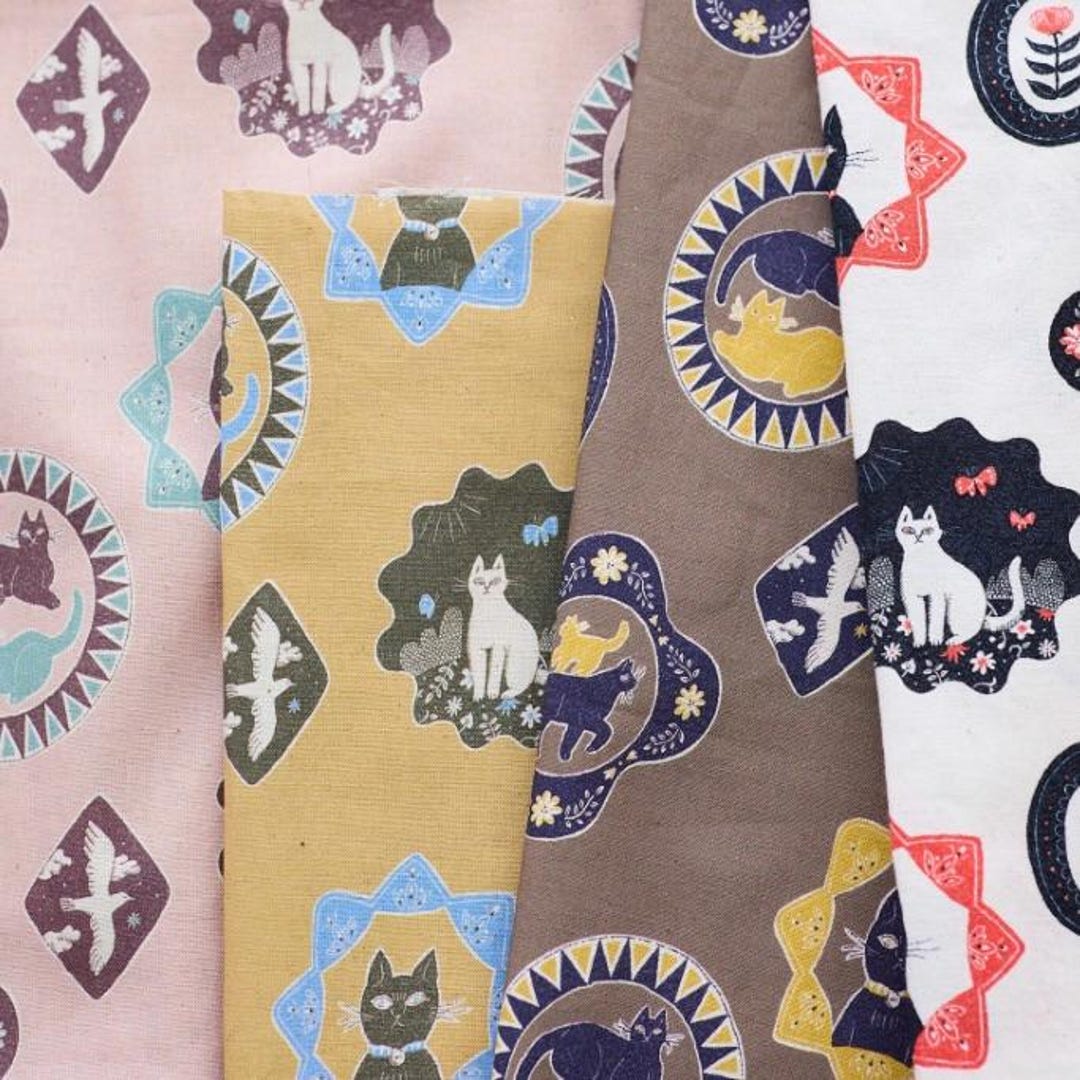 Kokka Sanae Sugimoto Cat Days Fabric by the 1/4 Yard - Etsy