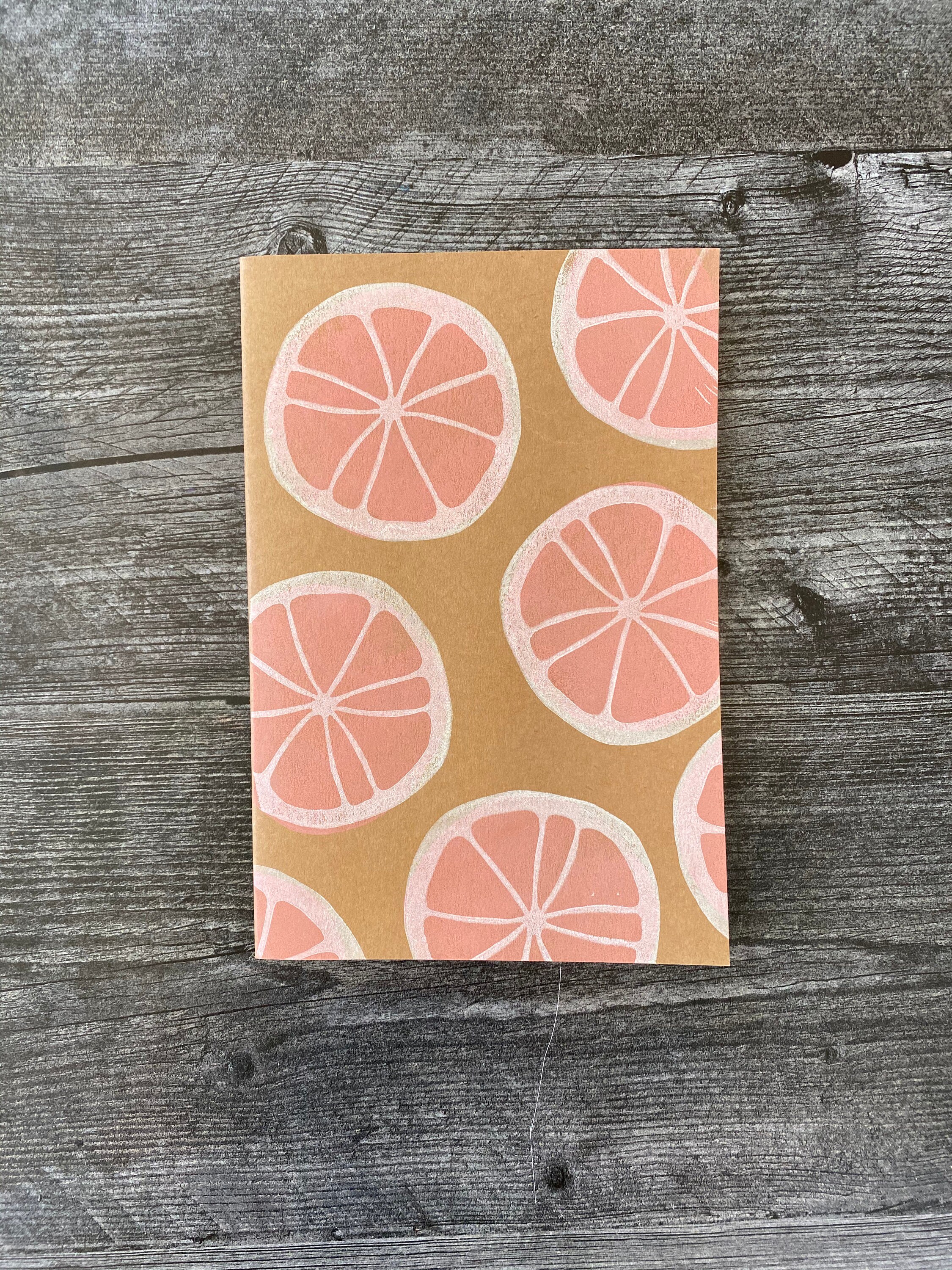 Citrus Notebook Handmade Original Linocut Print - Etsy