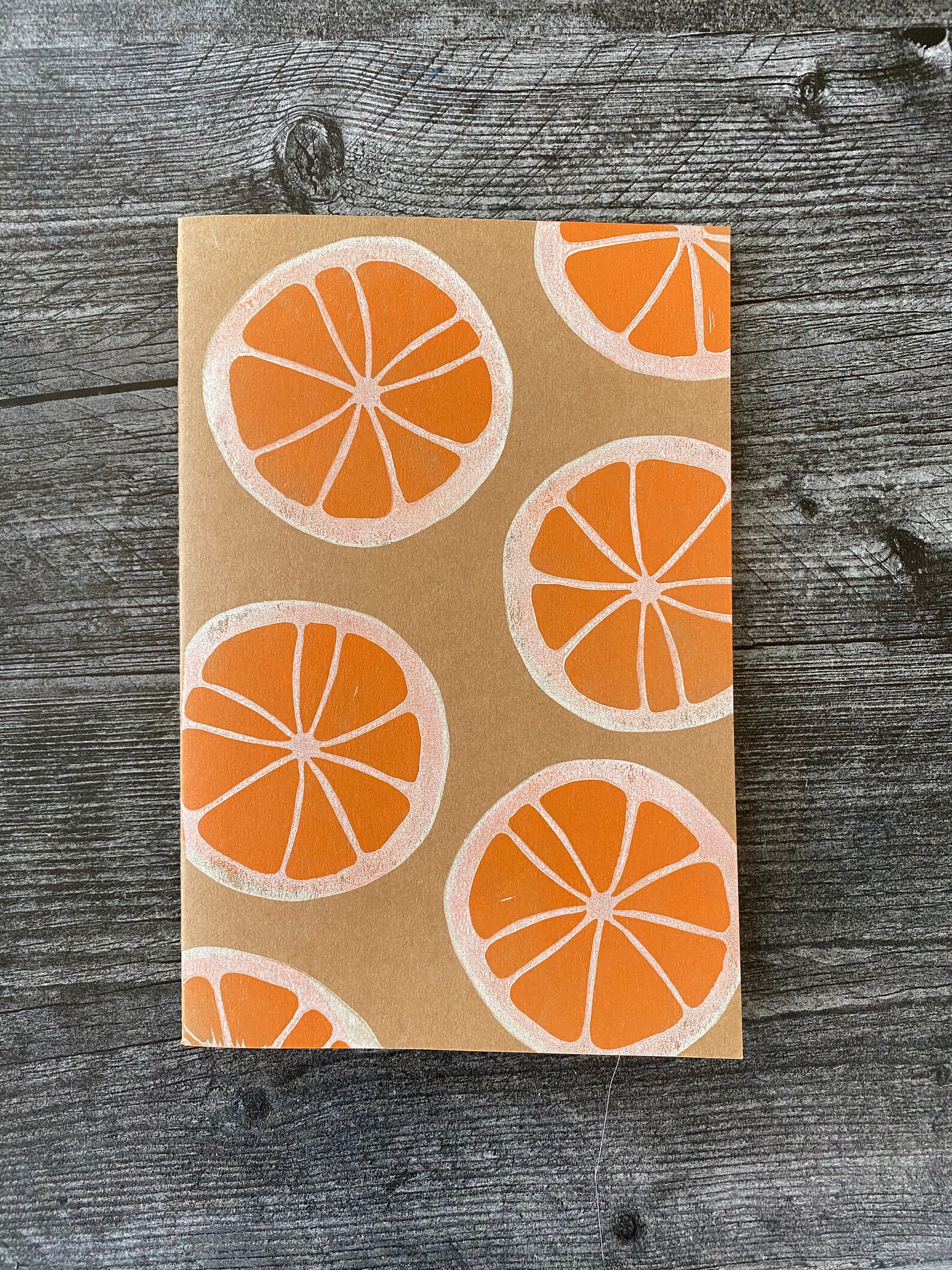 Citrus Notebook Handmade Original Linocut Print - Etsy