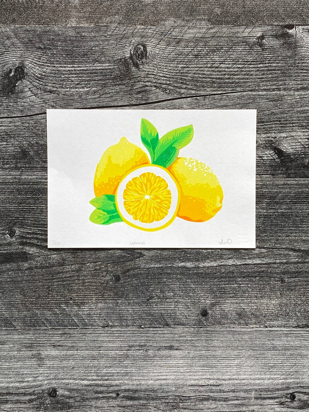 Lemons ~ Original Handmade Linocut Print - Etsy