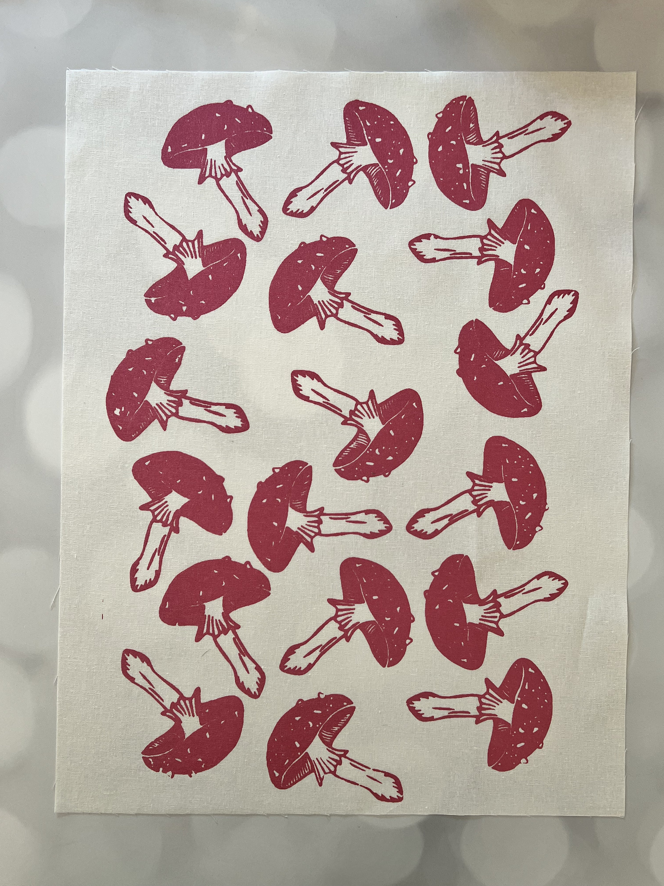 Mushrooms ~ Screen Printed Essex Linen Fabric - Etsy
