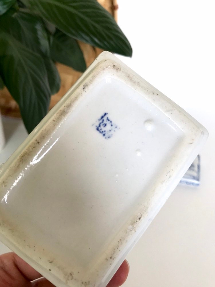 Antique Ink Box Porcelain Ink Paste Box Chinese Ink Box Blue - Etsy