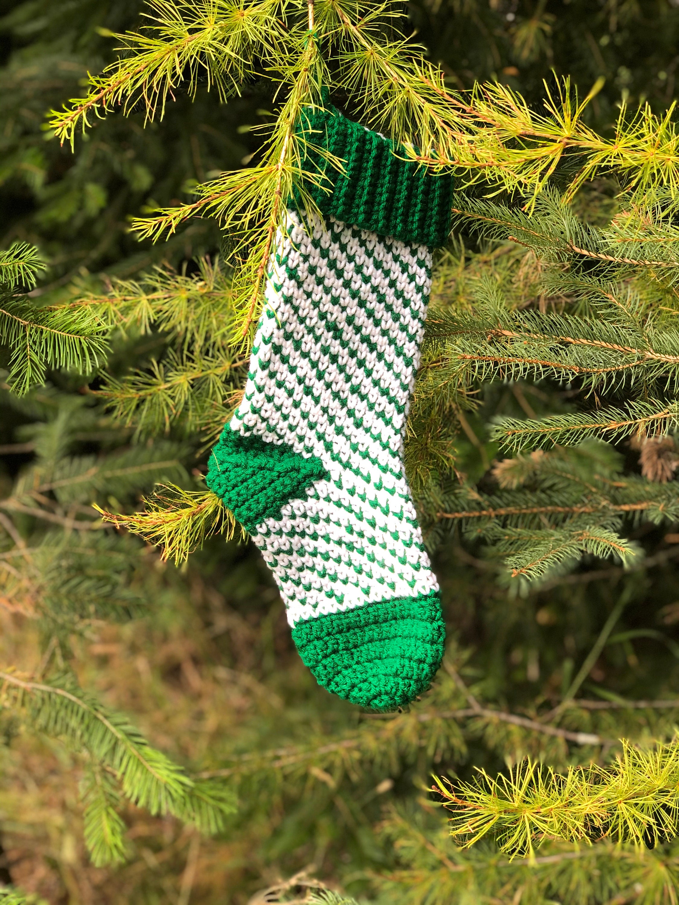 CROCHET PATTERN PDF | Stripes of Love Christmas Stocking - Etsy