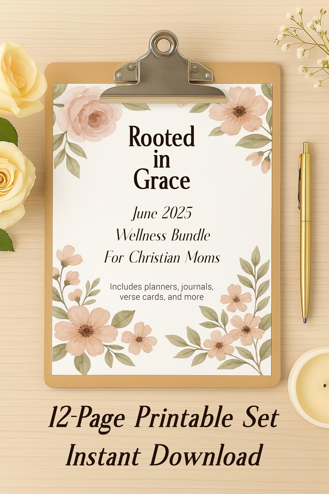 June Faith & Self-care Printable Bundle for Moms, 12-page Christian ...