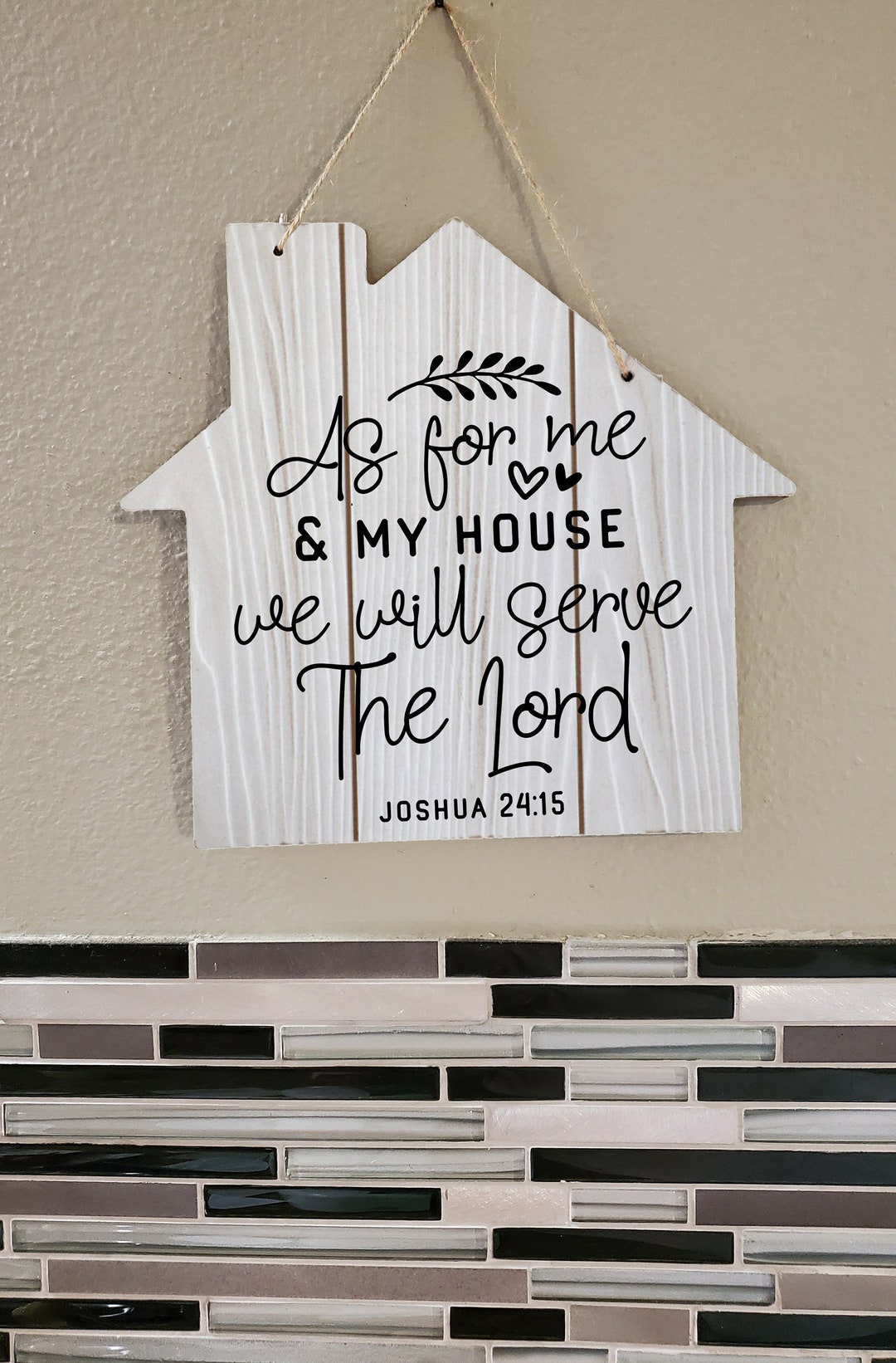 Joshua 24:15, Wood Wall Decor, House Hanging Art, Christian Farmhouse ...