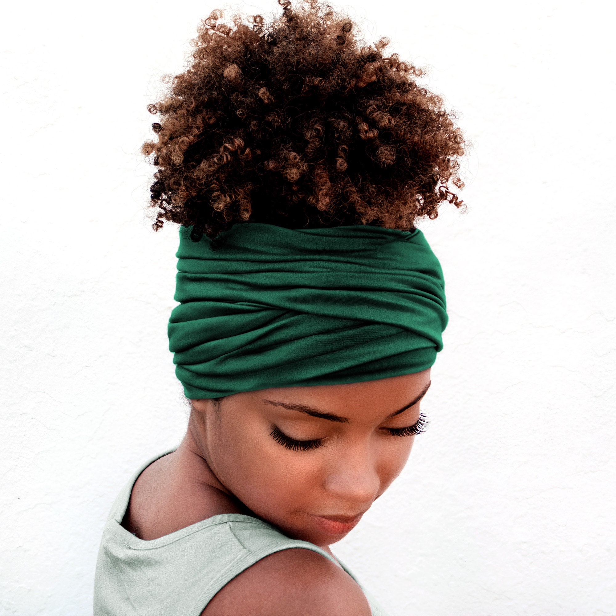 Emerald, Boho Head Wrap, Wide Headband, Multipurpose - Etsy