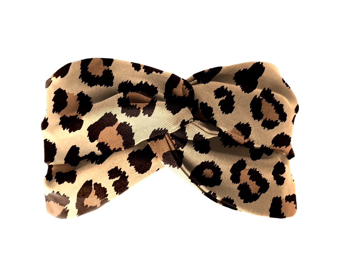 Animal Print, Silk Twill, Leopard Print, Turban Style Headband, 100% ...