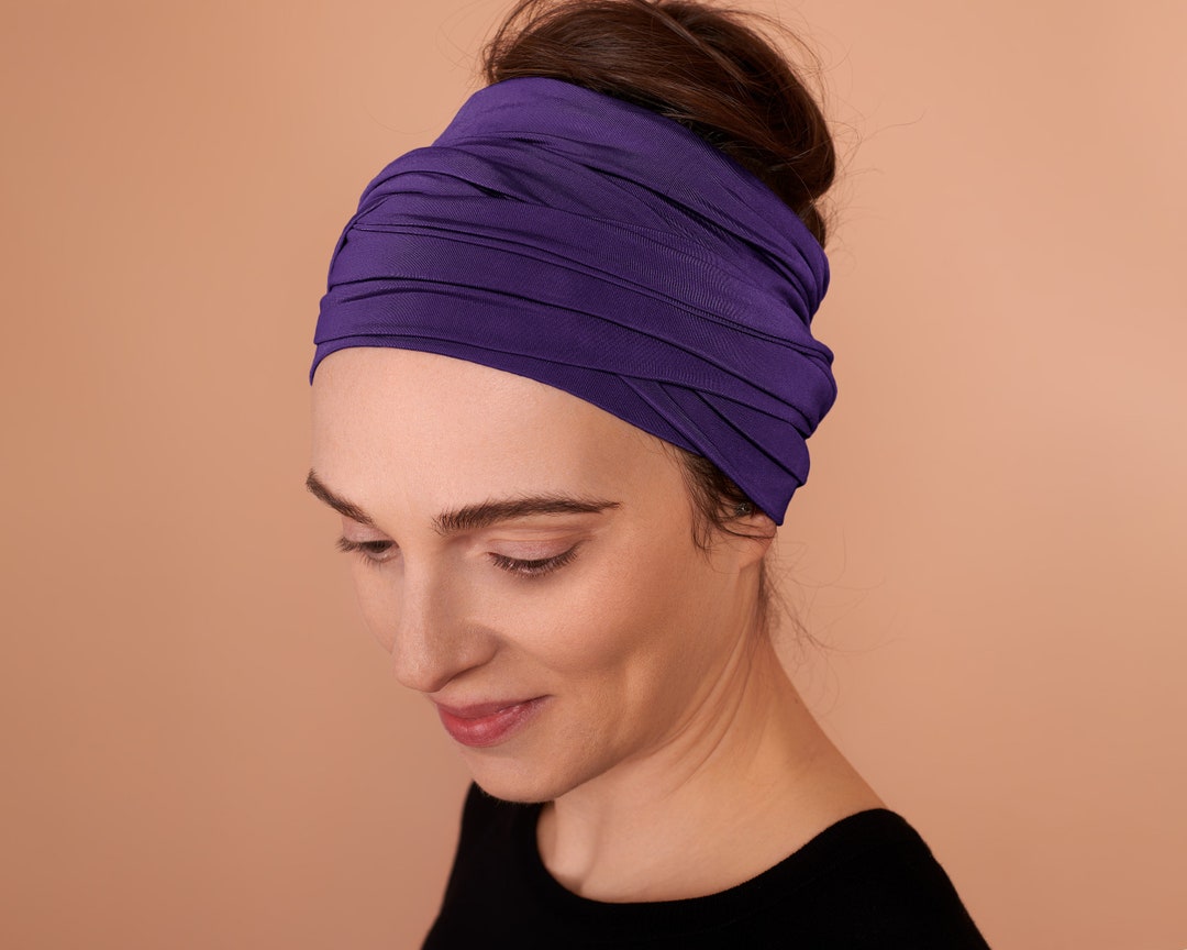 Purple Berry, Boho Head Wrap, Wide Hair Wrap, Multipurpose - Etsy