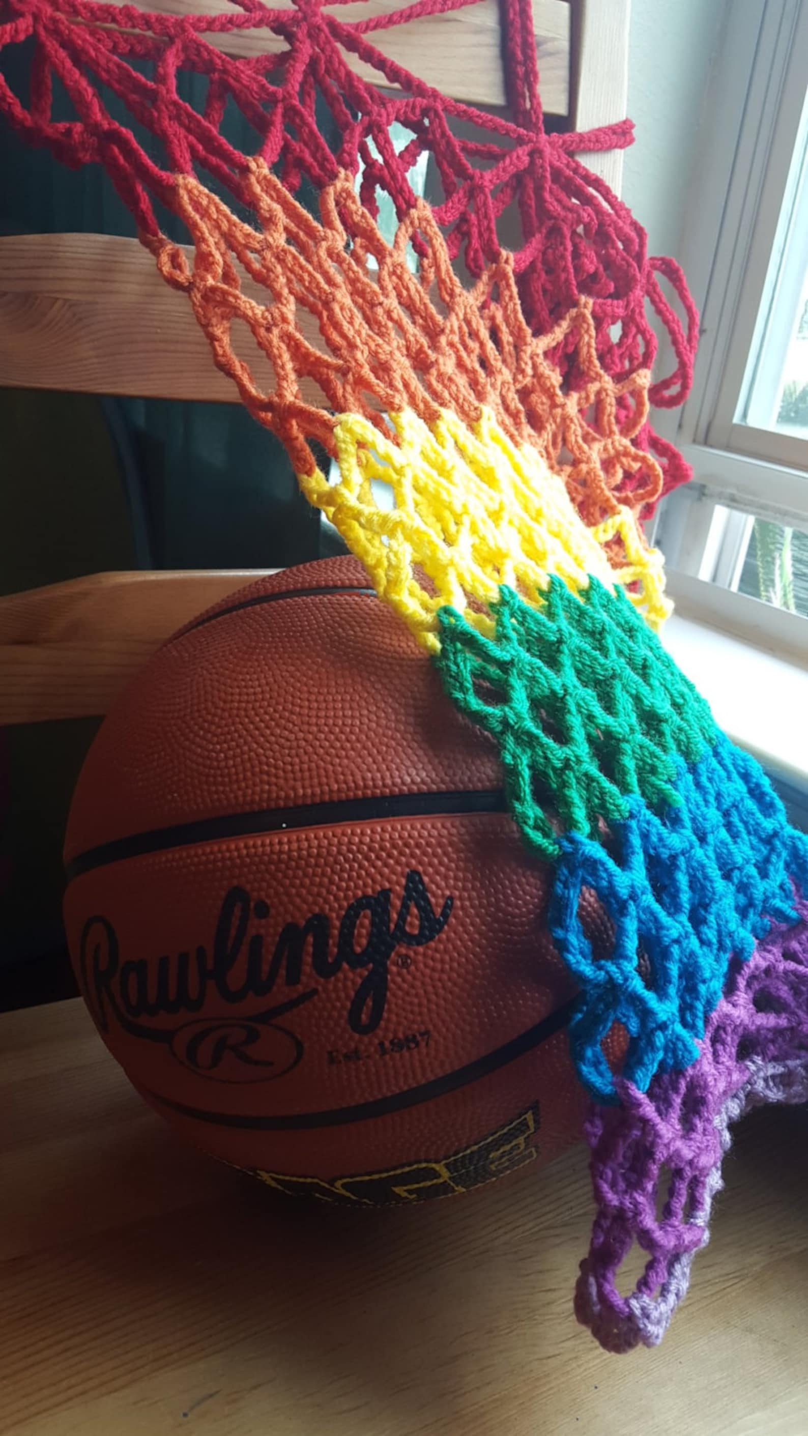Rainbow Crochet 20" Basketball Net Pattern - Handmade PDF Only - Etsy ...