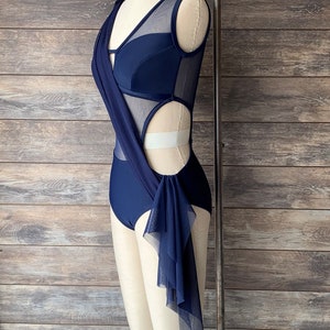 Wisteria-custom Navy Lycra/mesh Costume/a-symmetrical Design/ Lyrical ...