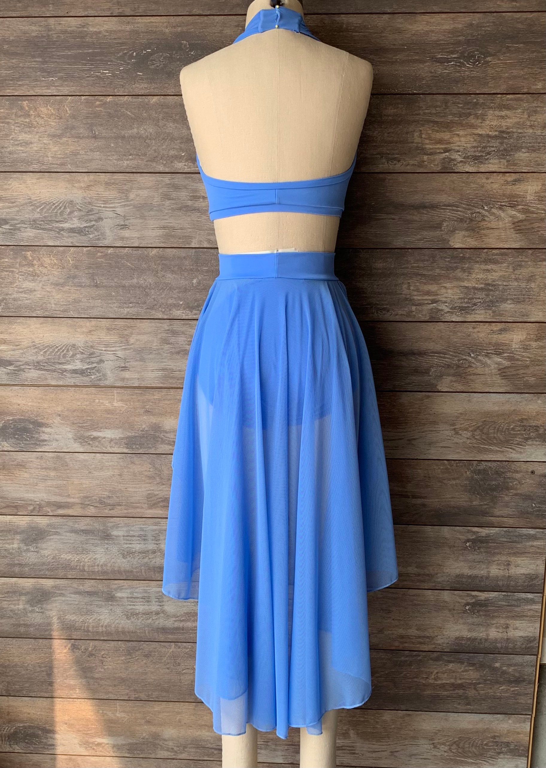Hydrangea-custom Periwinkle Lycra/mesh Costume/two Piece Halter ...