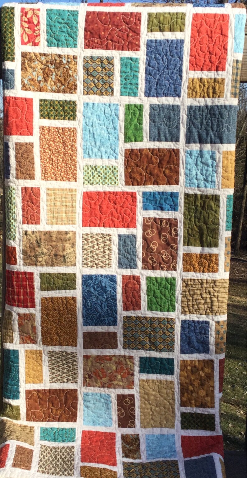 Handmade Quilt in Your Choice of Color and Size. Fabric Fusion - Etsy