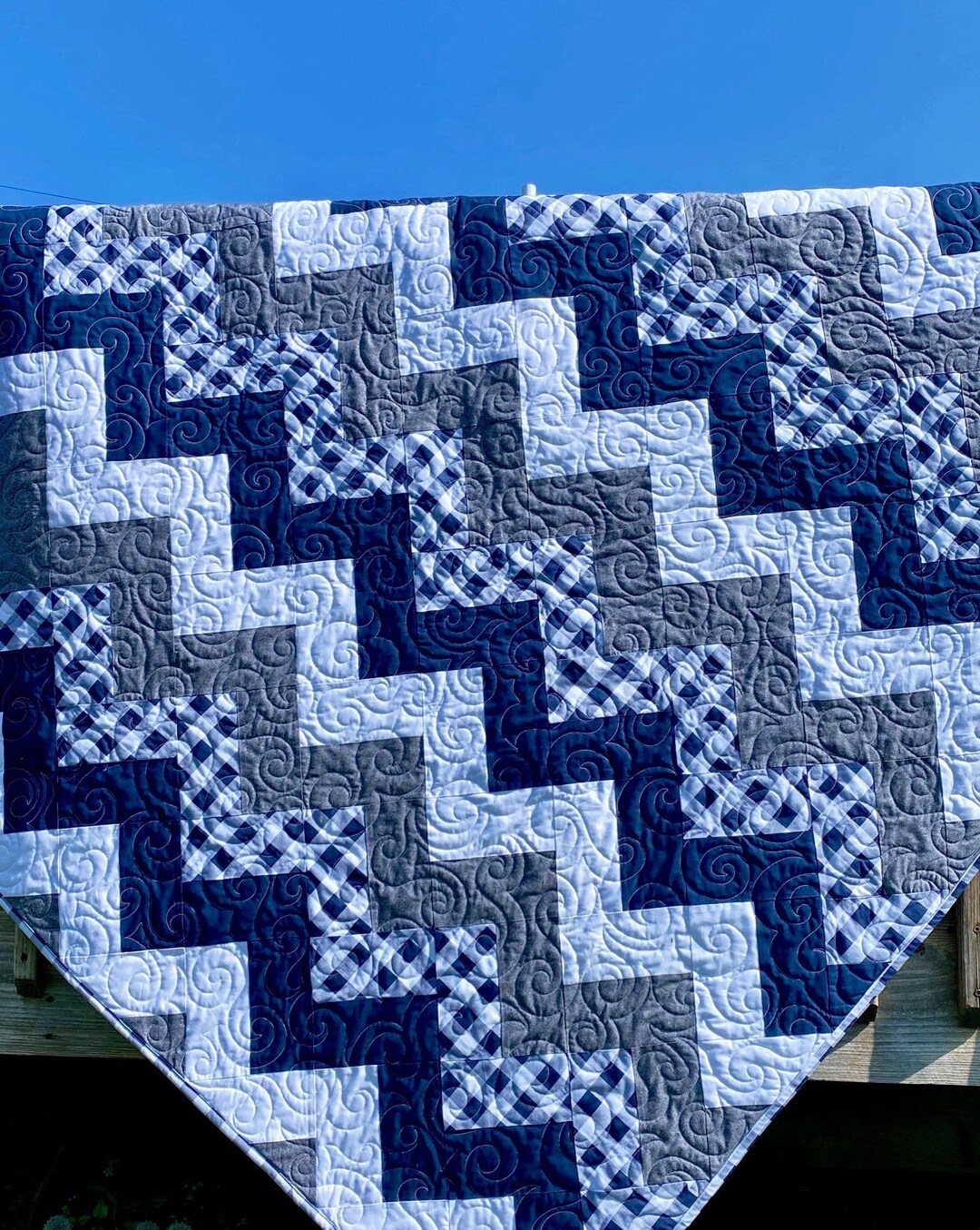 Handmade Quilt Zig Zag Quilt; Chevron Pattern, Made to Order Any Color ...