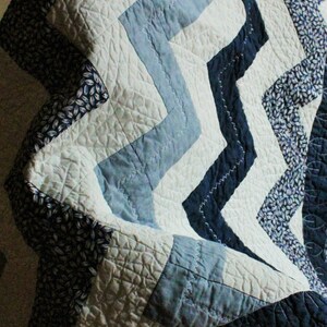 Handmade Quilt Zig Zag Quilt; Chevron Pattern, Made to Order Any Color ...