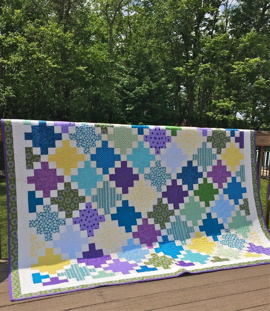 Handmade Stair Steps Bed Quilt, Any Size Made to Order, in Your Choice ...
